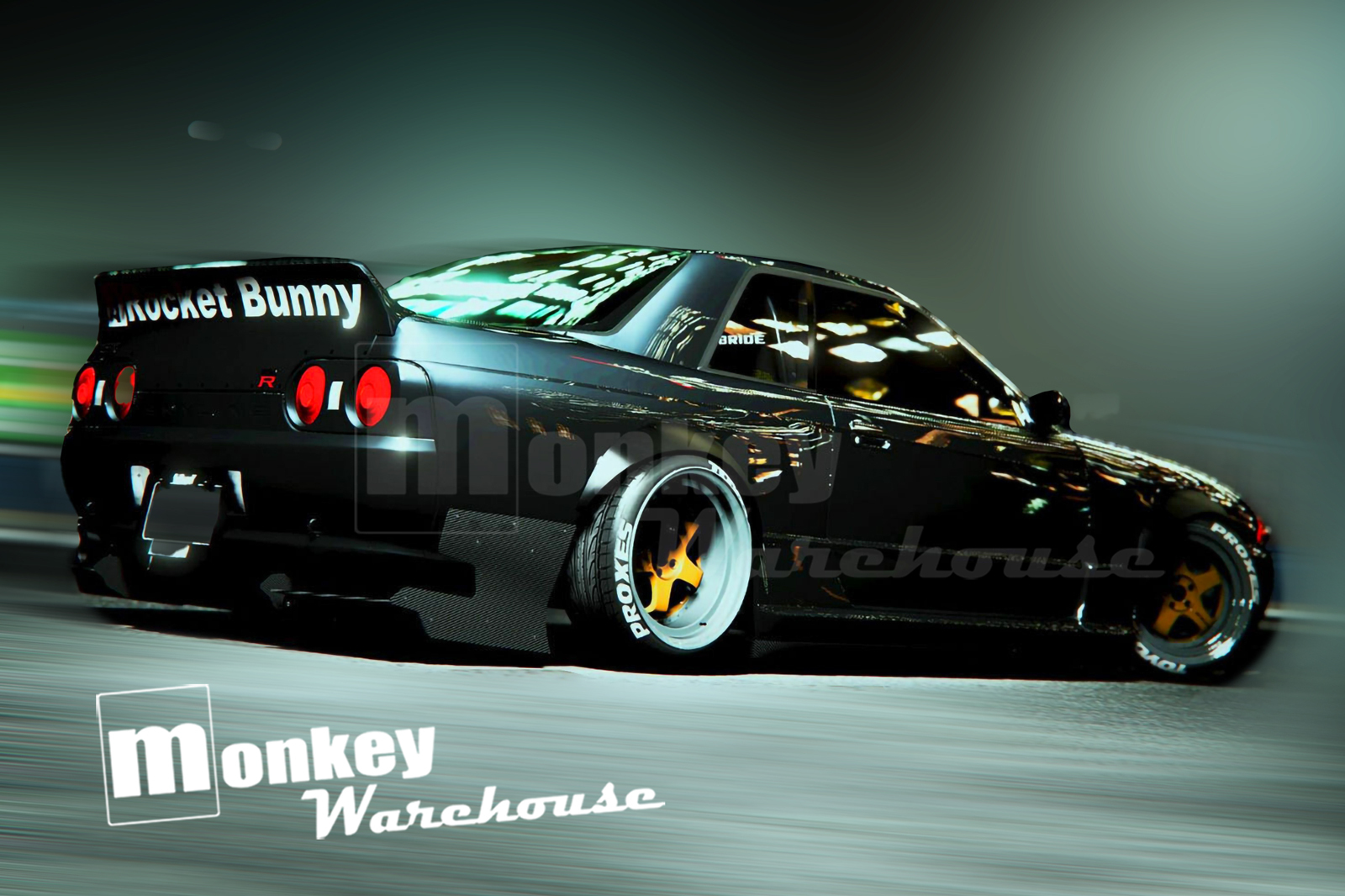 NEW R32 ROCKET BUNNY REAR BOOT LID SPOILER DRIFT WING GTS GTR 2 DOOR COUPE